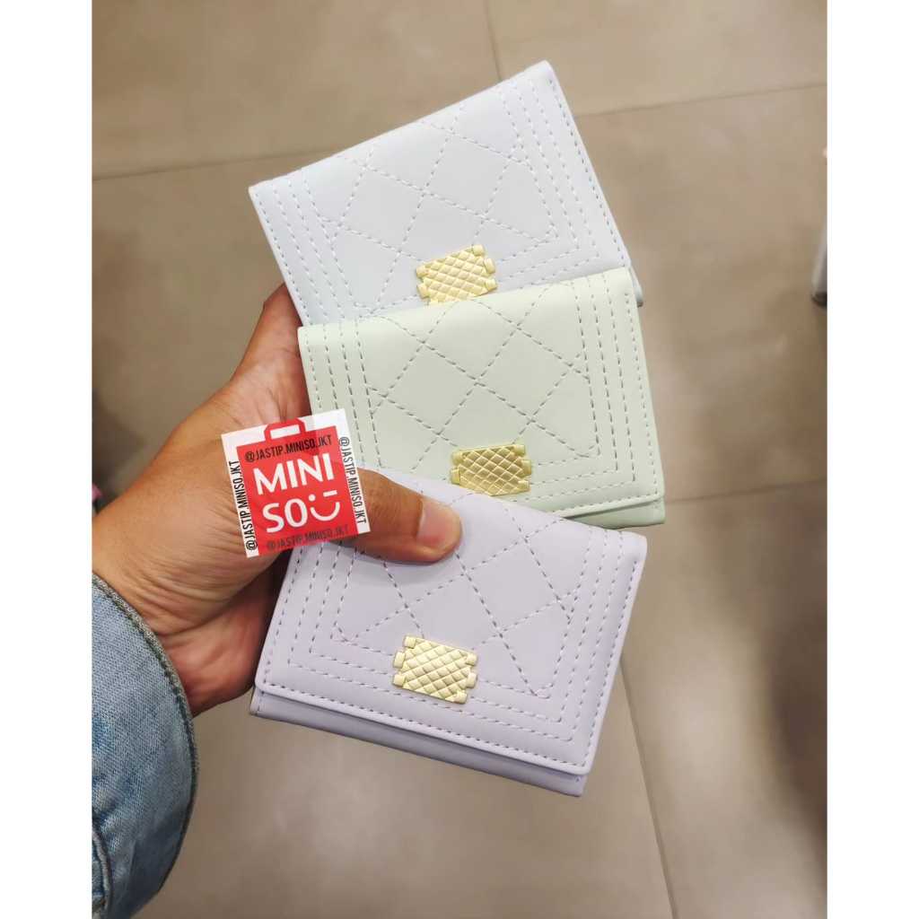 Miniso Women's Trifold Wallet Diamond Pattern Quilted (sz.11x2x8cm ...