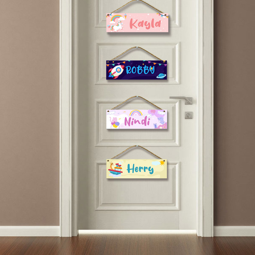HIASAN DINDING GANTUNGAN Walldeco Custom Nameplate Children's Room Door ...
