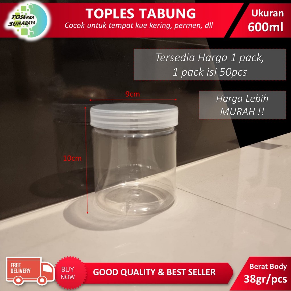 600ml TUBE JAR - Plastic Cylinder Jar - Available Price 1 Pack | Shopee ...