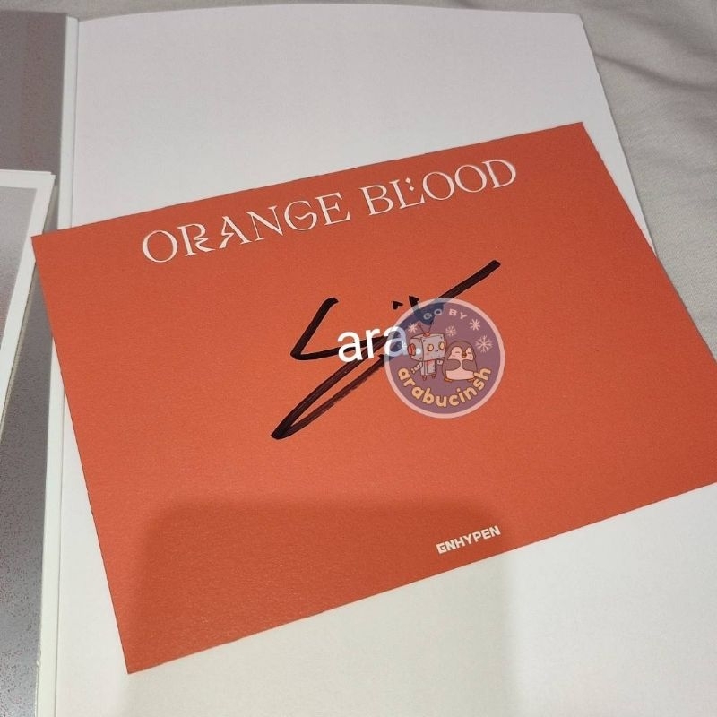 Enhypen ORANGE BLOOD SIGNED ALBUM POSTCARD SUNOO OFFICIAL | Shopee Malaysia