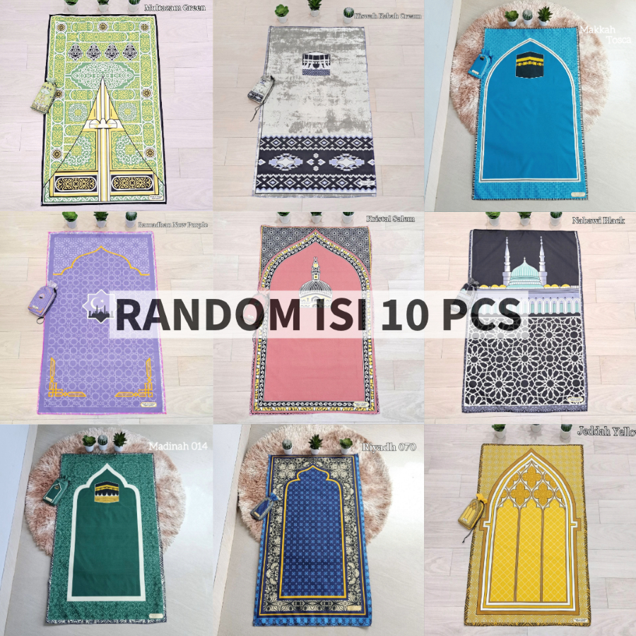 Jumbo TRAVEL Prayer Rugs 10pcs Size 105x60/ Prayer Rugs Souvenirs Umrah ...