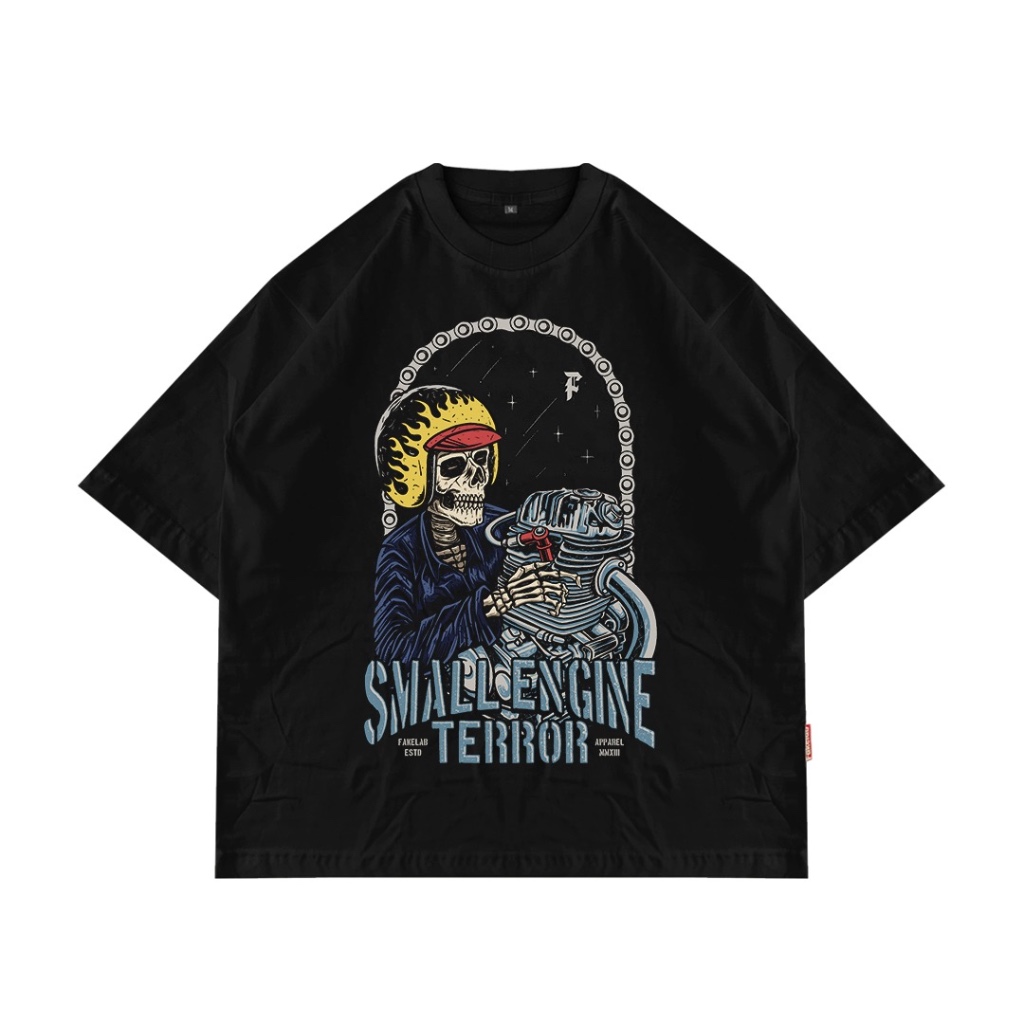 Fakelab Ts Oversize Small Engine Terror Black / Motorcycle Tshirt ...