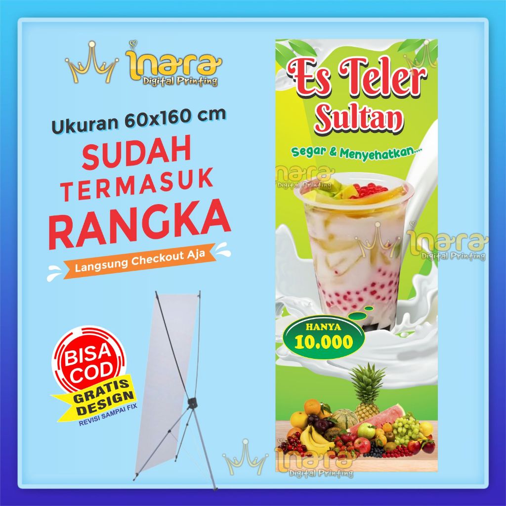 Es TELER SULTAN Banner includes FRAME X UK 60x160 | Shopee Malaysia