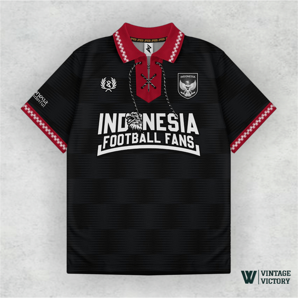 MERAH HITAM Jersey Indonesia Fans Football Fans Football Model Retro ...