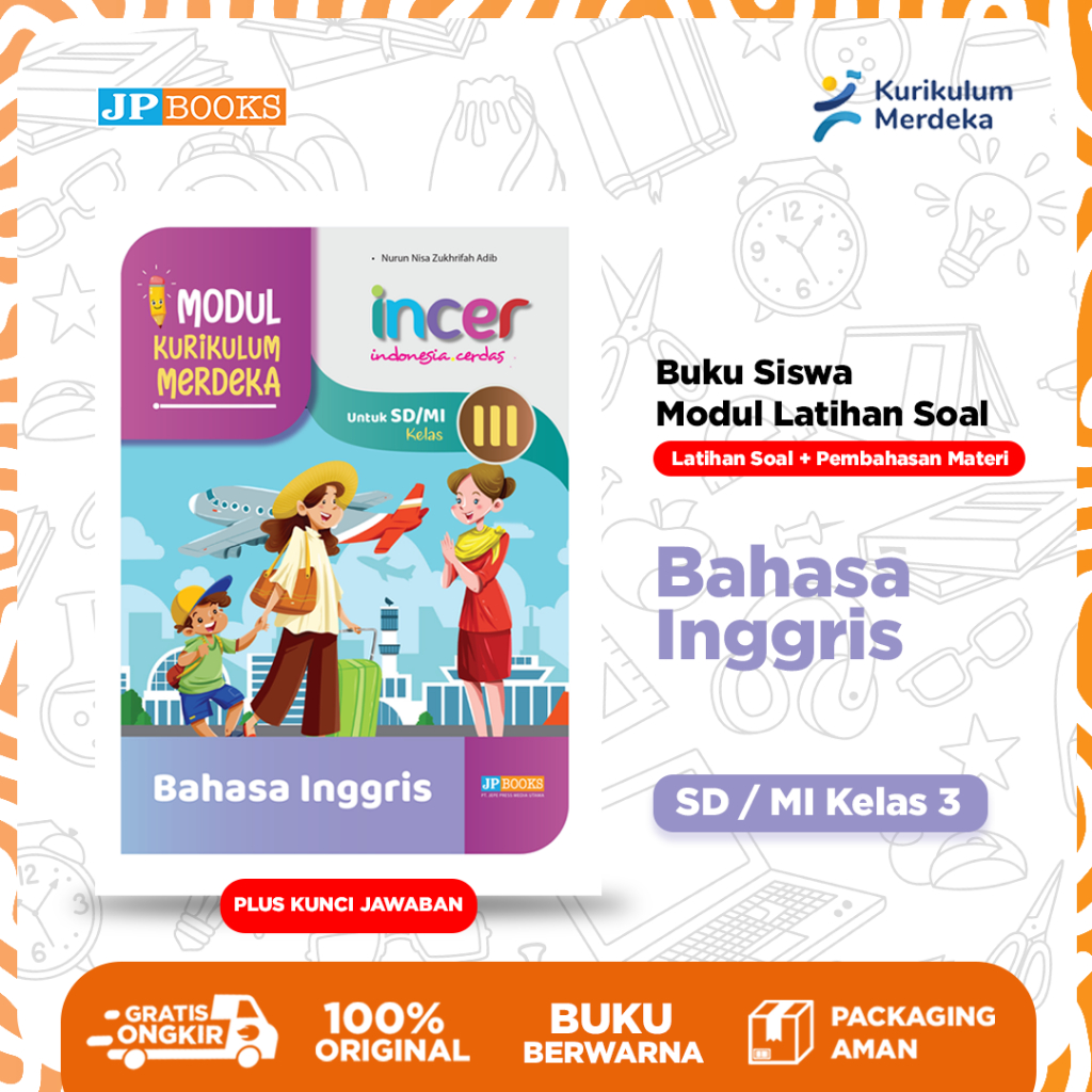 JP Books – Student Module Book Practice Questions Kurmer Incer Elementary School English Class 3 ...