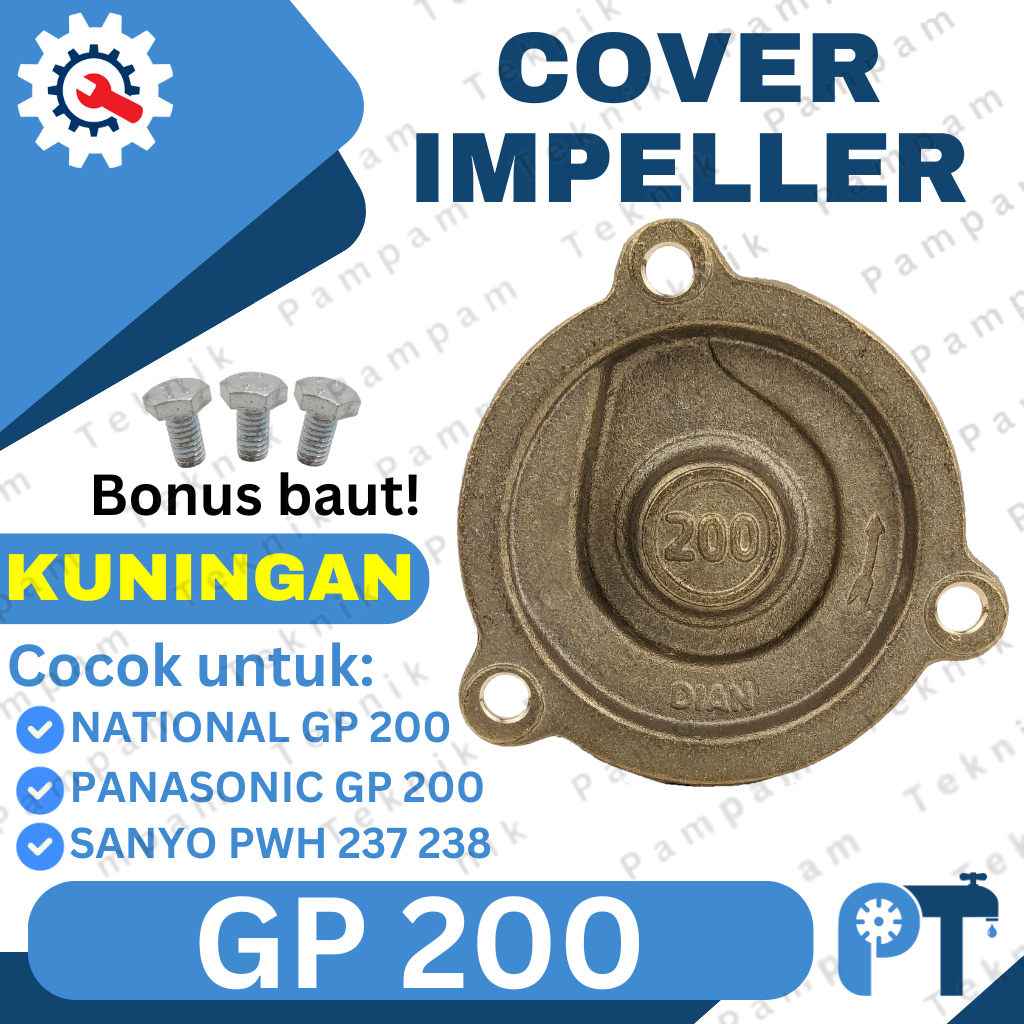 GP 200 brass impeller Cover - national sanyo panasonic 200 watt ...