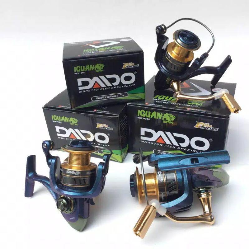 Daido IGUANA BRAND SPINNING FISHING REEL (FREE DRUG KNOB + HANDLE CAP ...