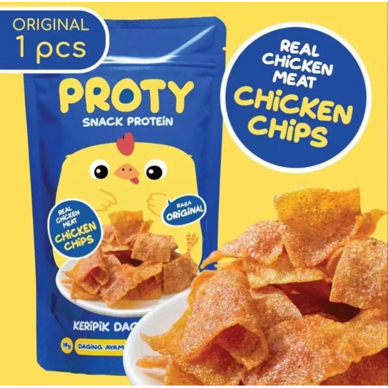 Proty Chicken Chips Original (1Pcs) - Crispy Chicken Chips - Healthy ...
