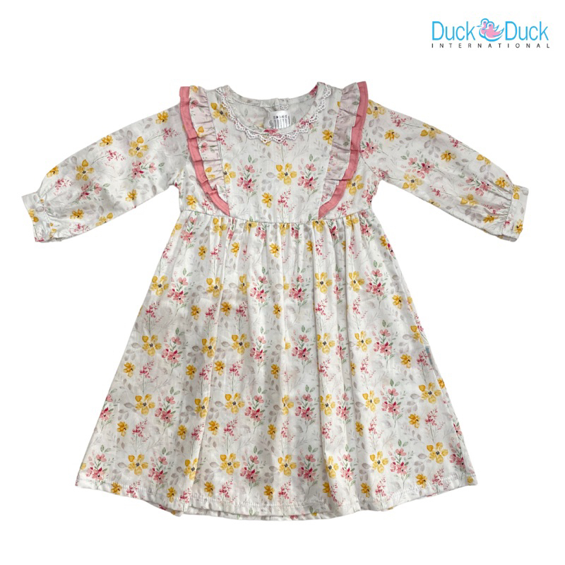 KATUN Duck DUCK DUCK Floral Cotton Eid Robe For Children Aged 6-36 ...