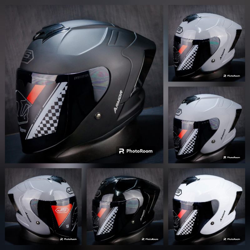 Js armor helmet handsome package solid color 3D spoiler / HALF FACE ...