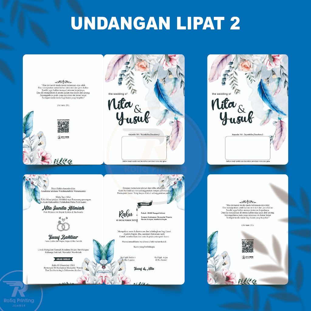 2 Fold Wedding Invitation | Contemporary Design | Invitation card ...