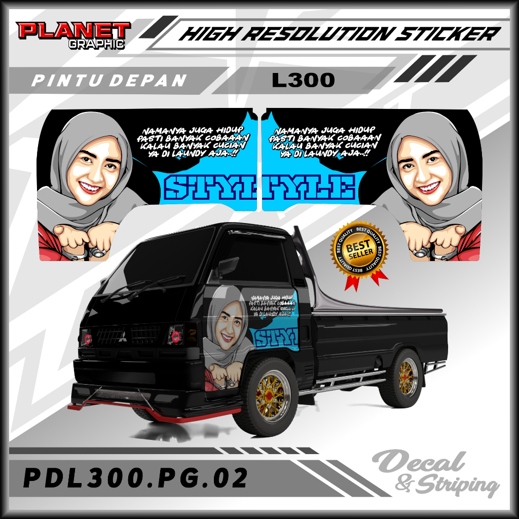 Sticker/decal Variation Of Front Door/Side Door Pick Up Mitsubishi L300 ...