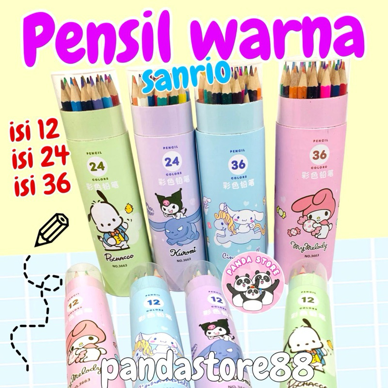 Sanrioo Color Pencils premium quality cinamoroll kuromi melody | Shopee ...