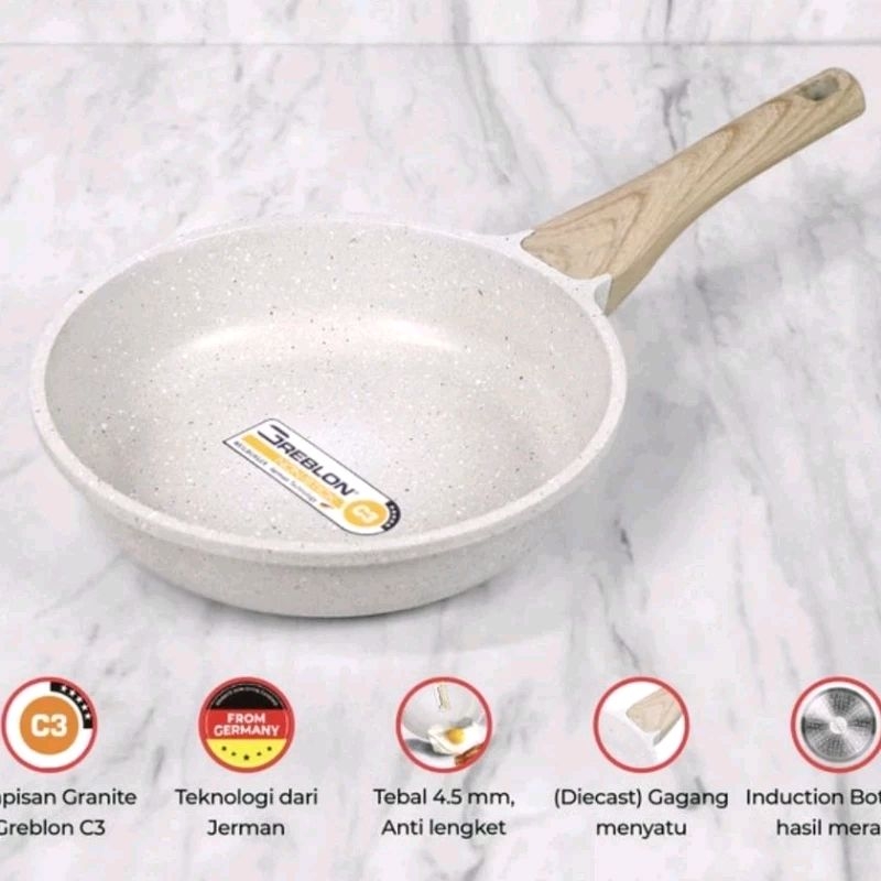 Fry Pan White Granite Diecast GREBLON | Shopee Malaysia
