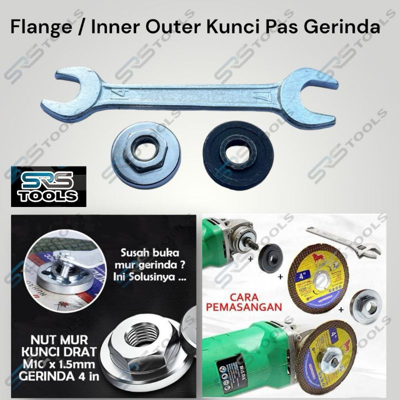 MESIN Flange Nut Grinding Machine Lock Nut Set M10 x 1.5 mm (Inner ...