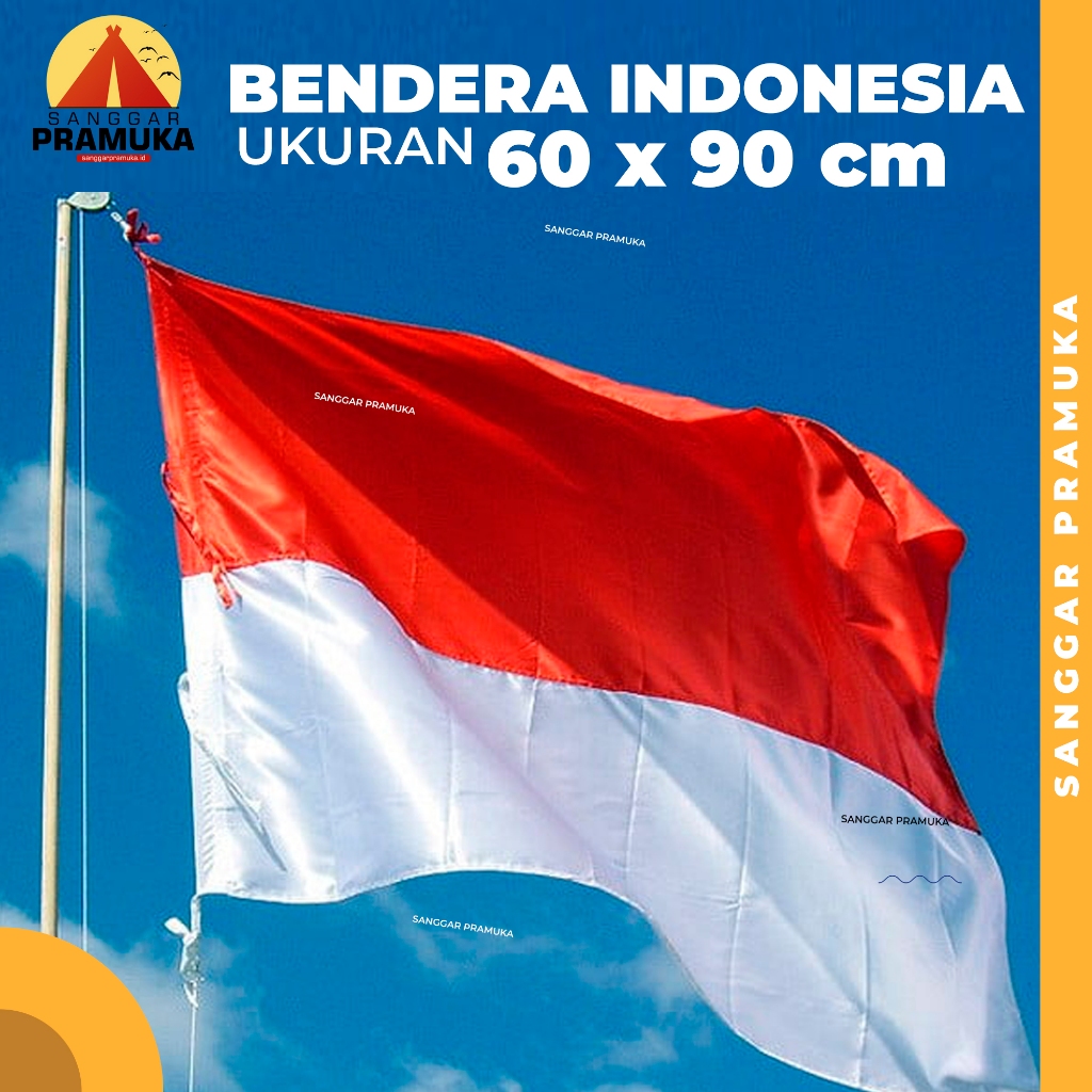PUTIH MERAH Red and white flag 60x90 / Indonesian Flag 60x90 / Red and ...