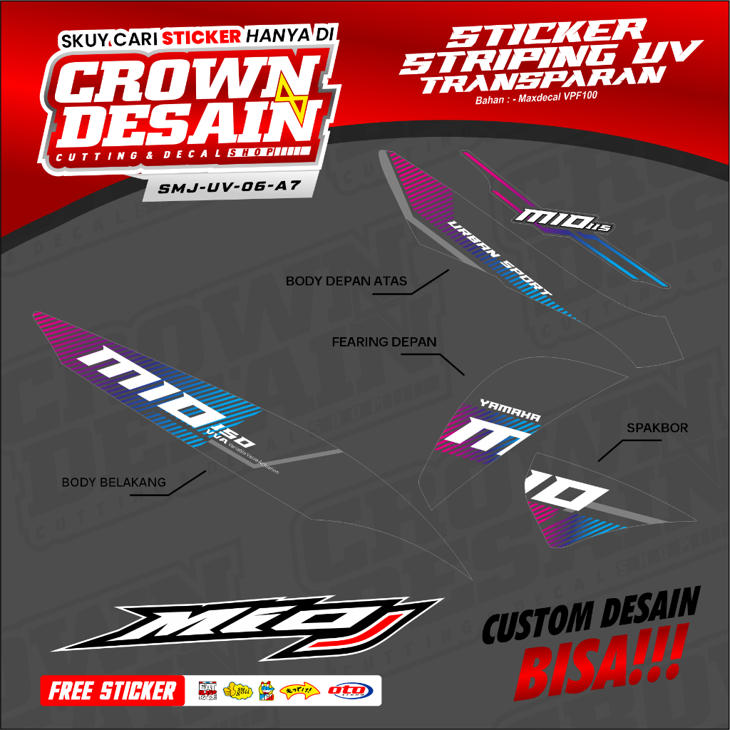 Mio J Transparent UV Striping With Malaysian Rainbow Motif - Mio J ...