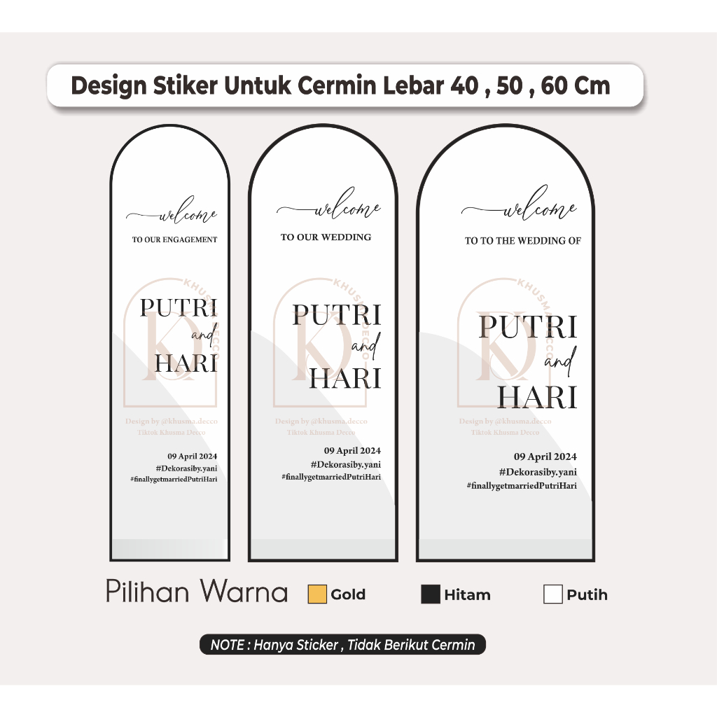 Wedding Sign Mirror Sticker Wedding Sign Sticker Acrylic Wedding Sign ...