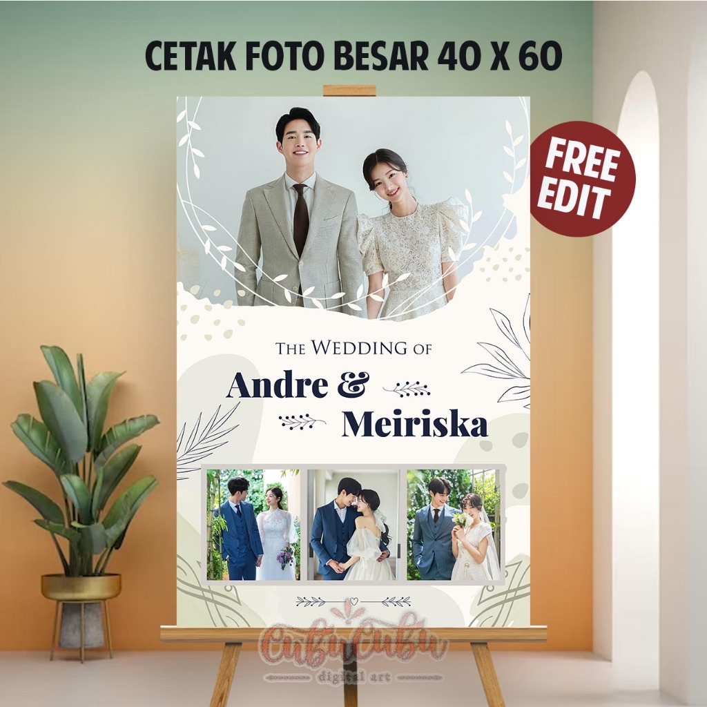 Prewedding PHOTO PRINTING 16R JUMBO 40X60CM WEDDING CUBUCUBU MDF FRAME ...