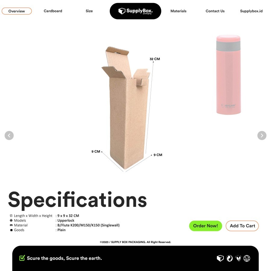 Cardboard BOX PACKAGING 9x9 x 32 CM | Cardboard | Cardboard | Dus Box ...