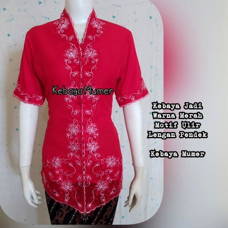 PUTIH MERAH Very Kebaya. Kebaya Tille Embroidery Kebaya. White Kebaya ...