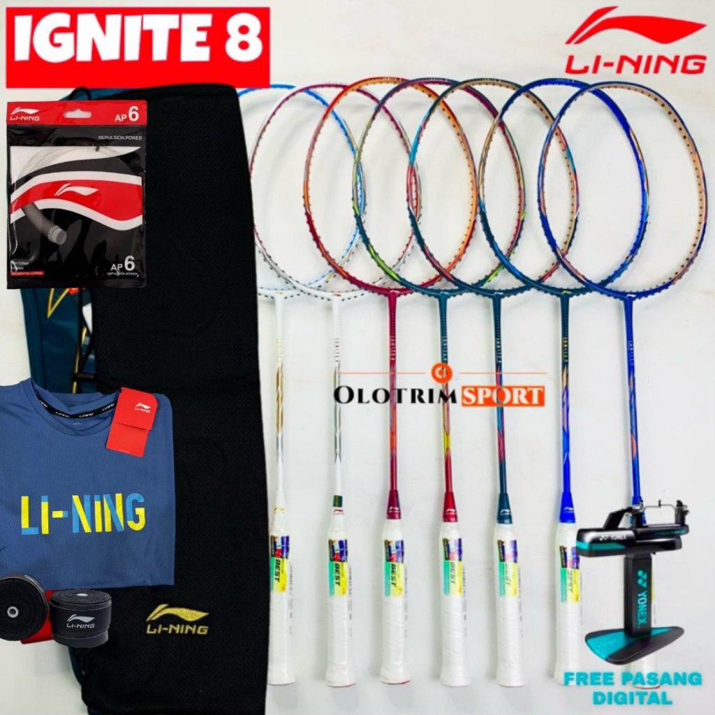 LINING IGNITE Badminton Racket 8 7 77gr 5u 30lbs Original | Shopee Malaysia