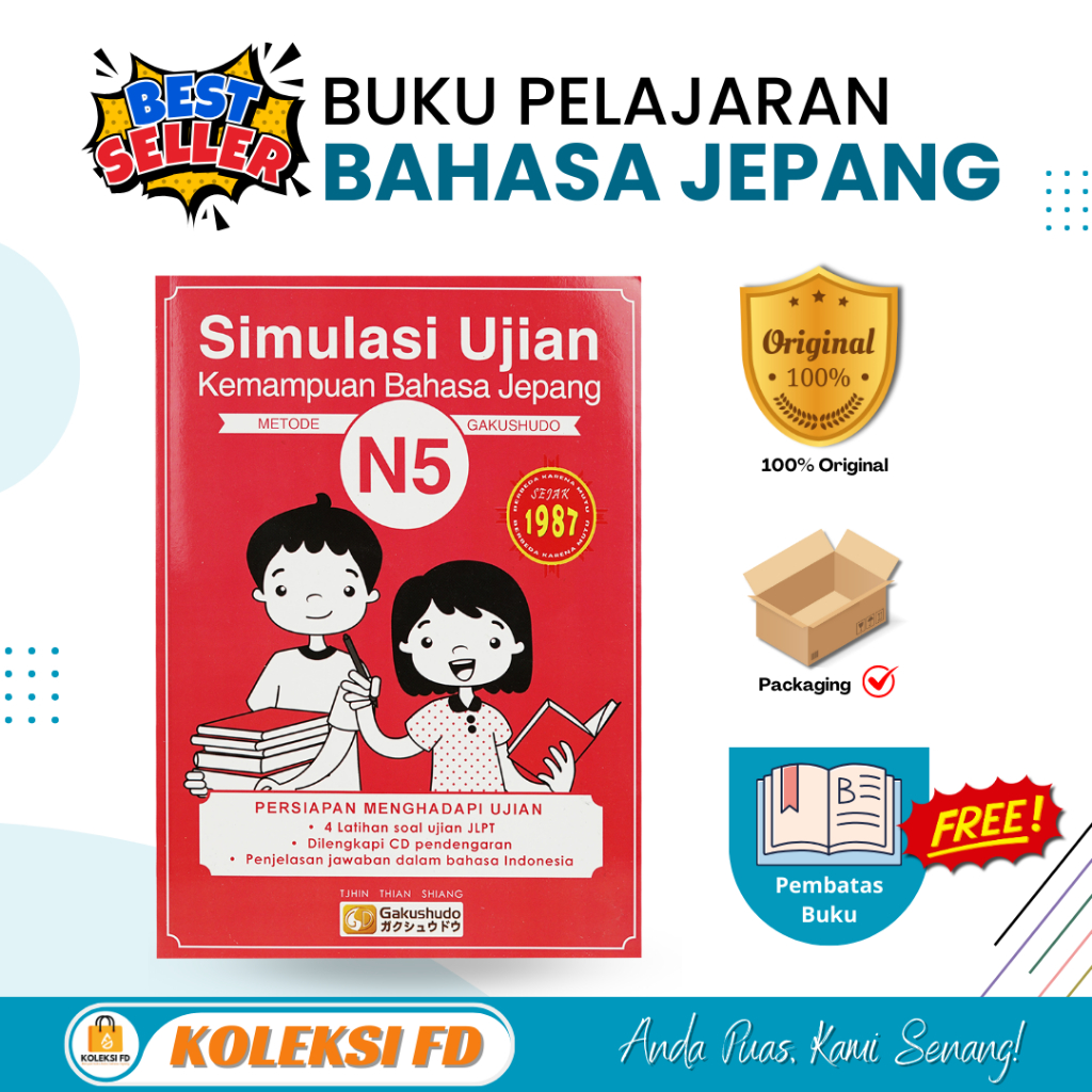 Japanese Book || N5 Exam Simulation+100% ORIGINAL Gakushudo Method CD ...