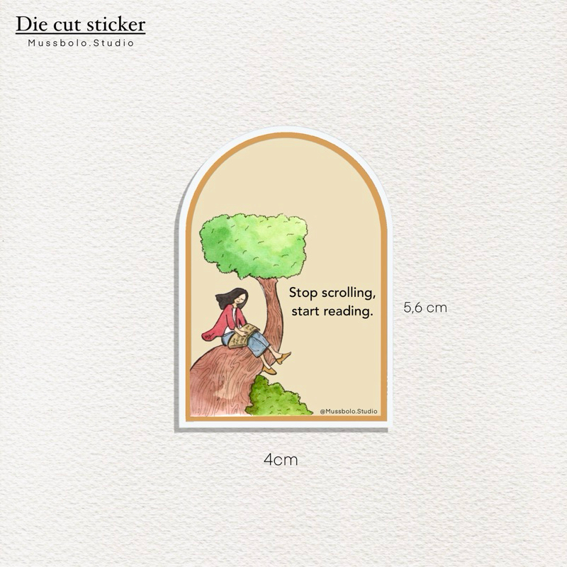 HP Stop scrolling, start reading - Aesthetic vinyl sticker | Life ...