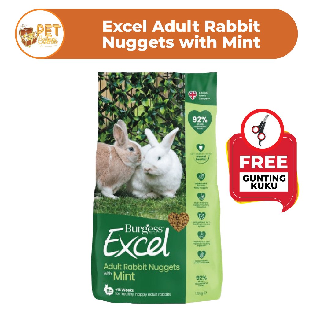 Burgess Excel Adult Rabbit Nugget With Mint 1.5kg | Shopee Malaysia
