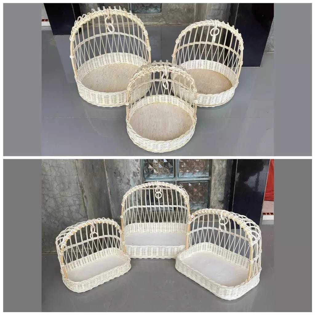 !! Contents of 3pcs Woven Rattan Parcel Basket with Swing Motif Round ...
