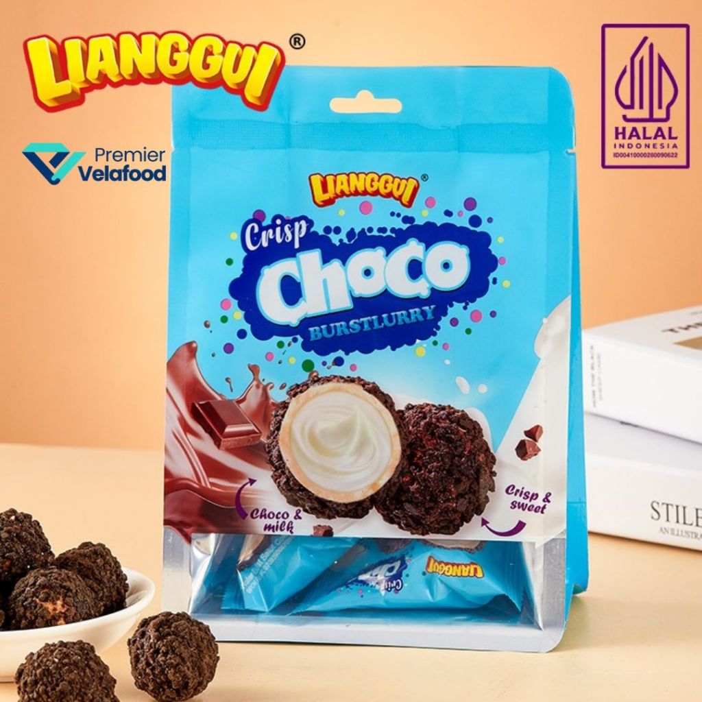 [HALAL] Lianggui CRISP CHOCO BURSTLURRY BALL WAFER ROUND SALT CHOCOLATE ...