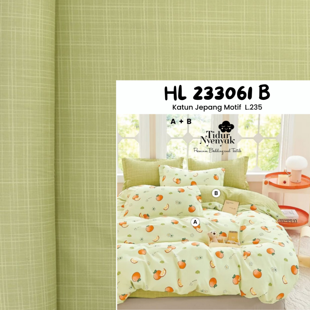 KATUN HIJAU Japanese Cotton Sheet Fabric 180 TC Width 235cm Smooth Soft ...