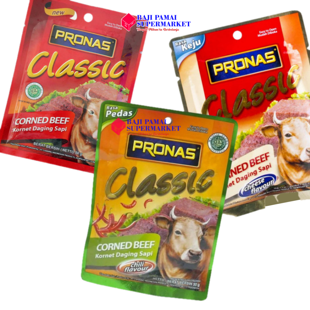 Pronas Corned Beef Classic Sachet 50gr Halal Beef Kornet | Shopee Malaysia