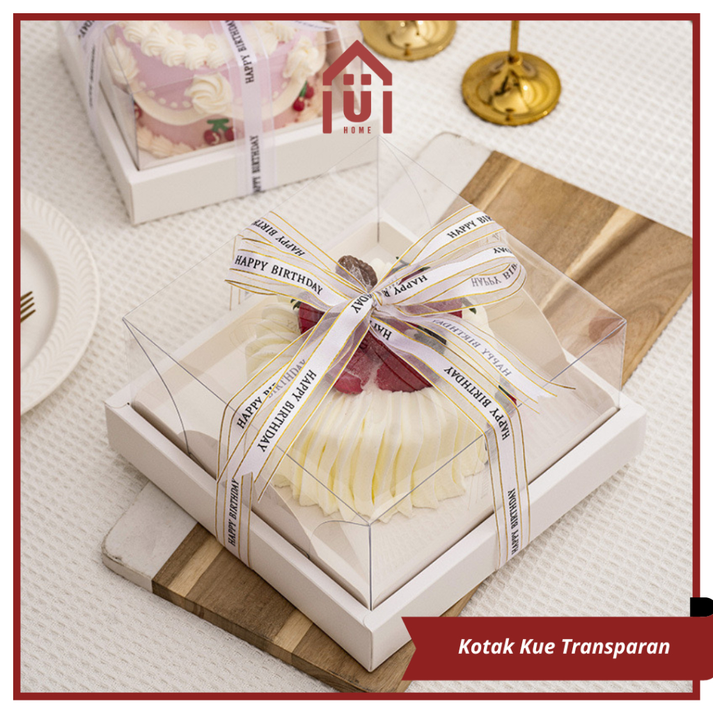 Uniso - BIRTHDAY CAKE BOX TRANSPARANT BIRTHDAY TART CAKE BOX MIKA ...