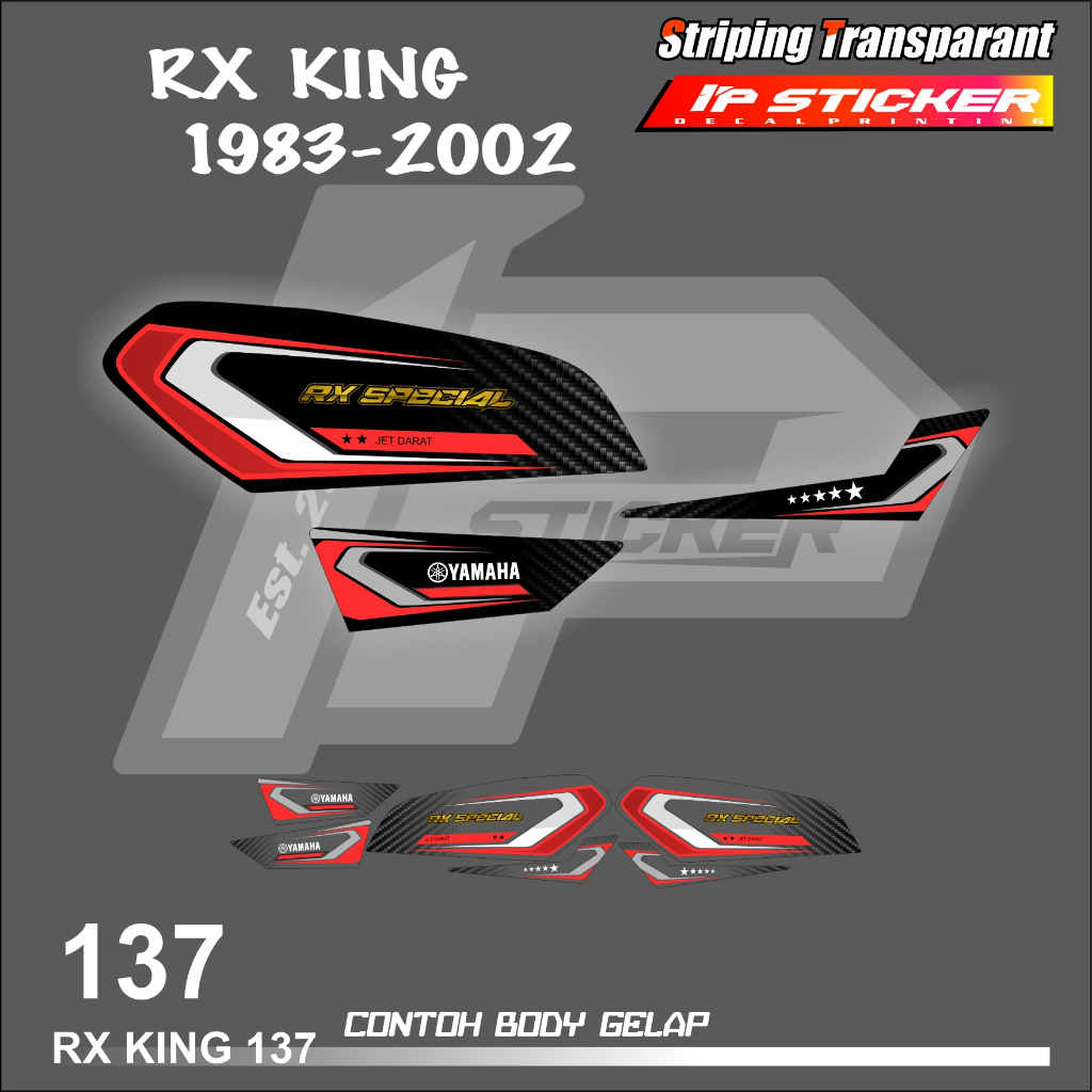 Rx KING 1983-2002 YAMAHA RX KING Motorcycle STRIPING Sticker - SIMPLE ...