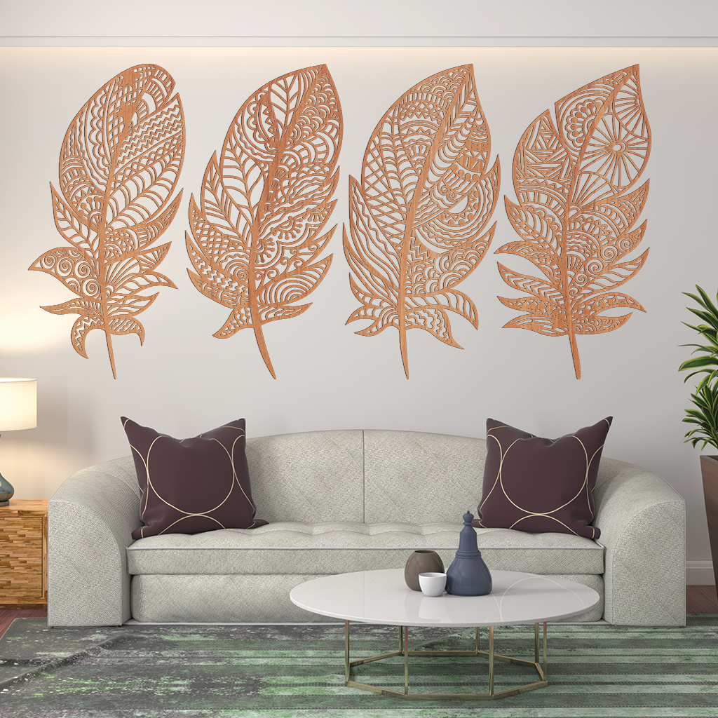 HIASAN DINDING KAYU Wall Hanging Decoration Feather Carving Decoration ...