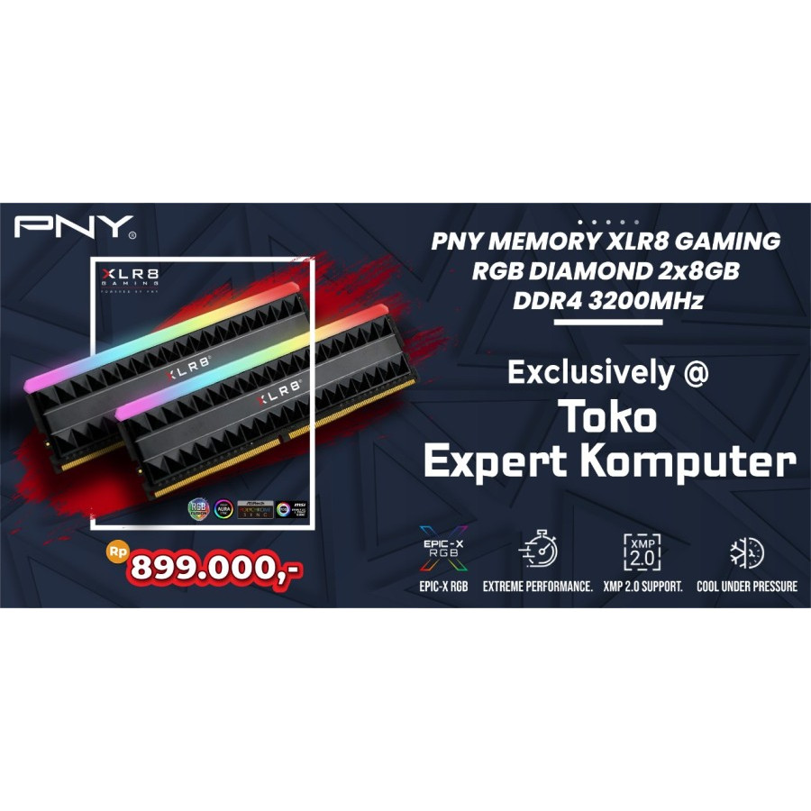 PNY DDR4 XLR8 GAMING REV DIAMOND RGB 16GB (2x8GB) 3200Mhz KIT | Shopee ...