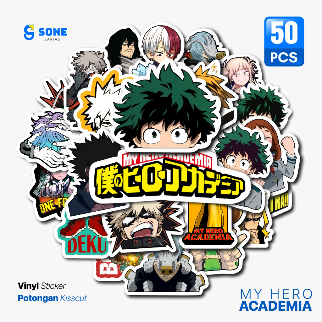 50pcs Sticker One Piece My Hero Academia MHA Vinyl Waterproof | Shopee ...