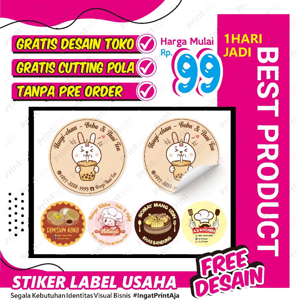 [FREE Design] Food LABEL Sticker | Round LABEL Sticker | Food Sticker | Round Sales Stickers ...