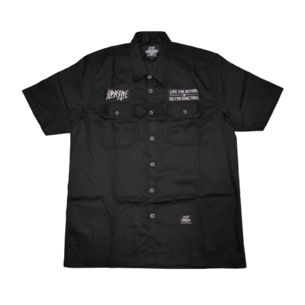 KEMEJA HITAM Soldierside Workshirt Black Shirt "Nothing" Black WS192 ...