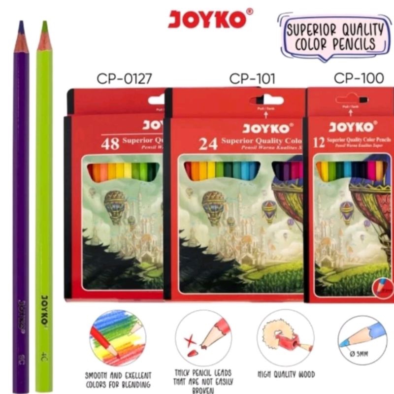 MERAH Cp 101 Pencil 24 Color Sogan CP-101 Length (Red Box) Superior ...