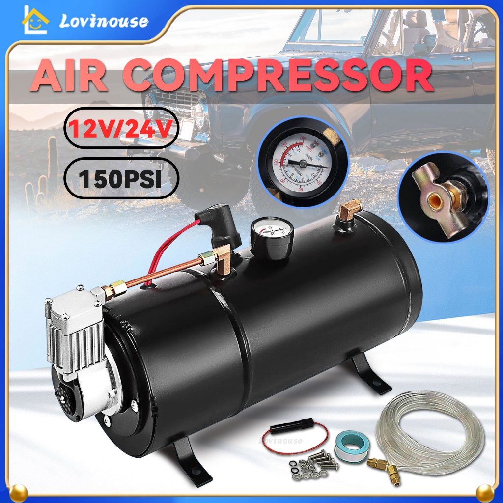 Automatic Air Compressor Tube 12V 24V 150Psi Air Compressor Portable 3L ...