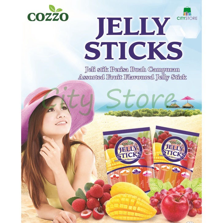 [HALAL] Cozzo Jelly Sticks Assorted - Cozzo Konyaku Jelly Zero Fat Fruit Flavor Apple Mango ...