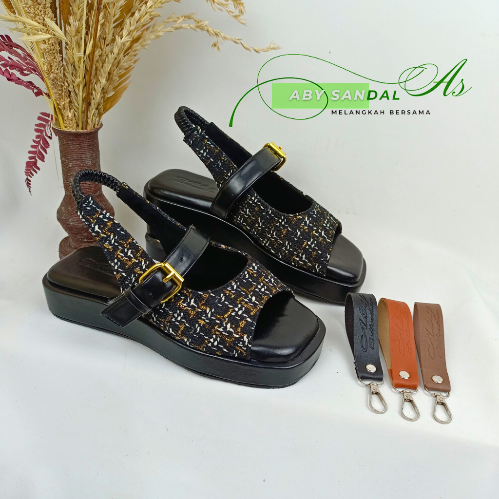 Aby Contemporary women's platform sandals, knitted buckle, 2024 model ...