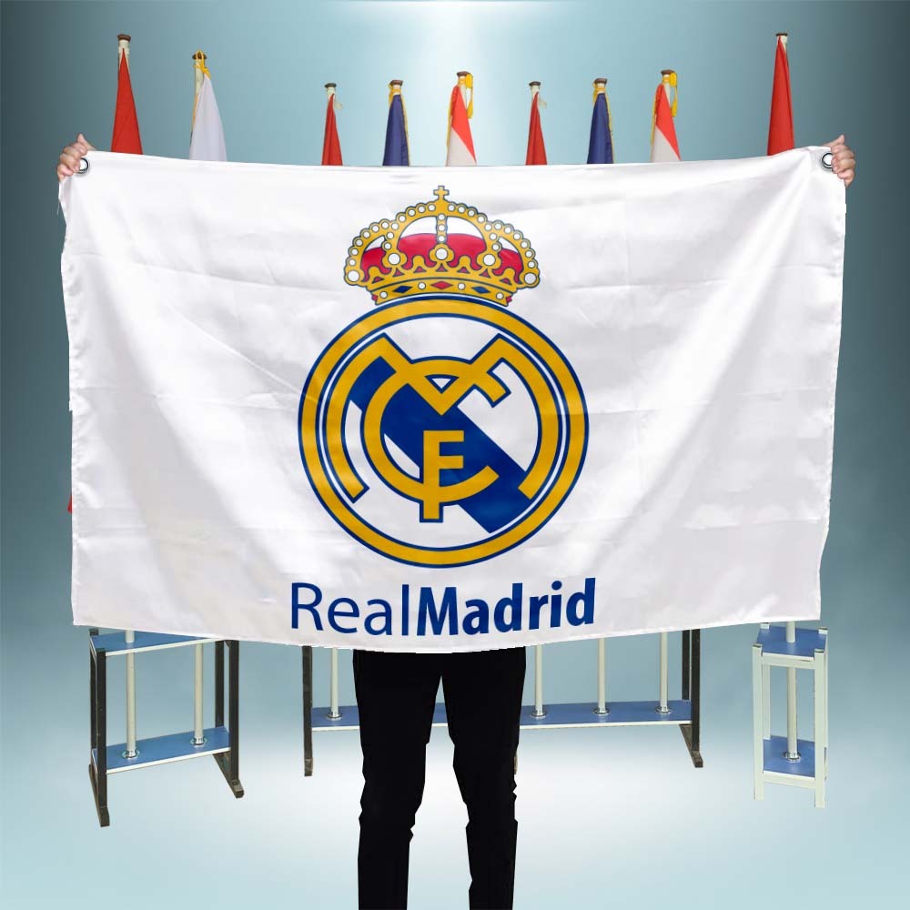 Real Madrid Flag Poster Fabric Wall Decor Wall Decor Wall Display Satin ...