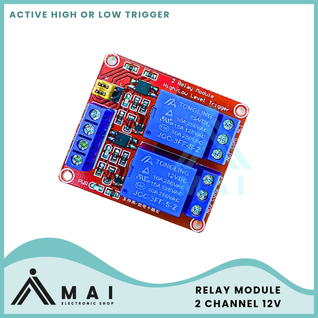 High and Low Trigger Active 2 Channel 12V Module Relay | Shopee Malaysia