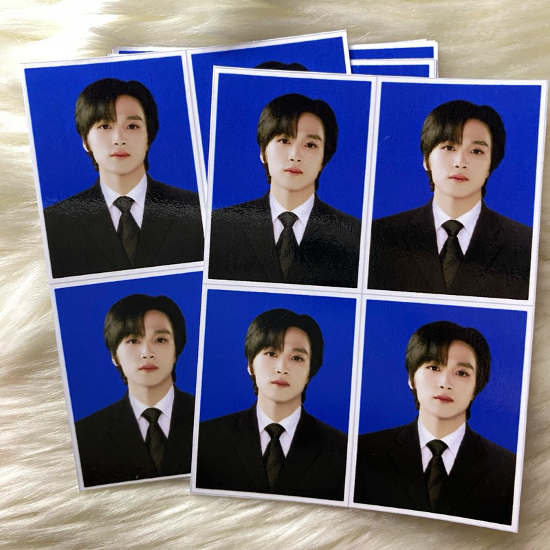 Nct dream id photo blue background kpop pass photo haechan jeno jisung ...