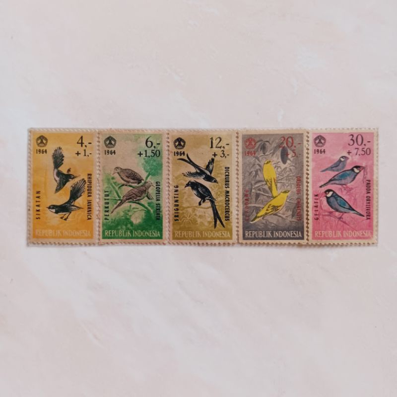 (AB) 1965 Bird Indonesian Stamps Complete Set of 5 Mint Pcs | Shopee ...