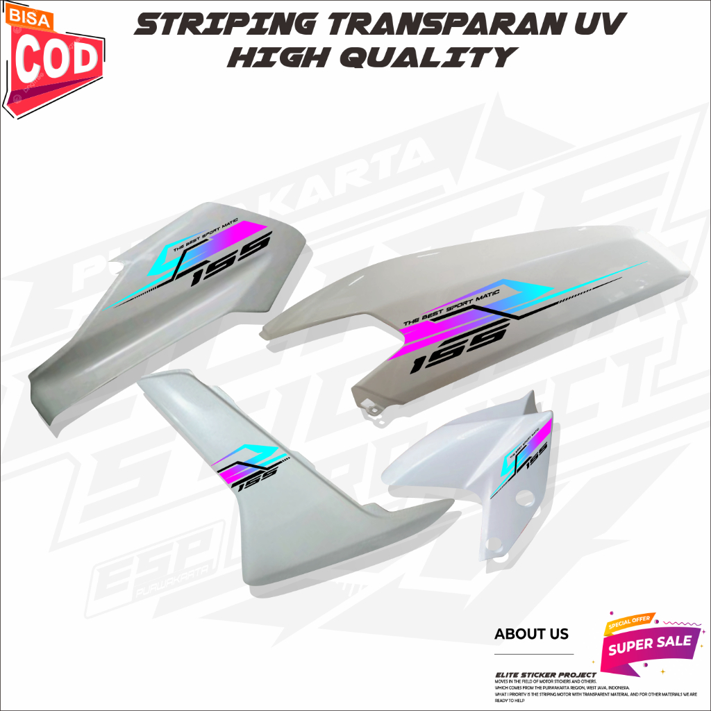 Striping Transparent Variations YAMAHA NMAX OLD LAMA 155 STICKER Latest ...