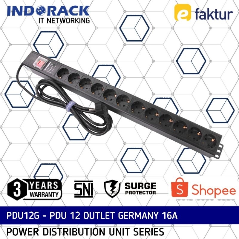 Pdu12g PDU INDORACK 12 Outlet 16A Germany Power Distribution Unit Rack ...